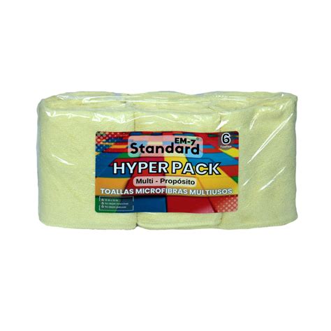 Toalla Microfibras Amarillo Six Pack Hyper Clean S A