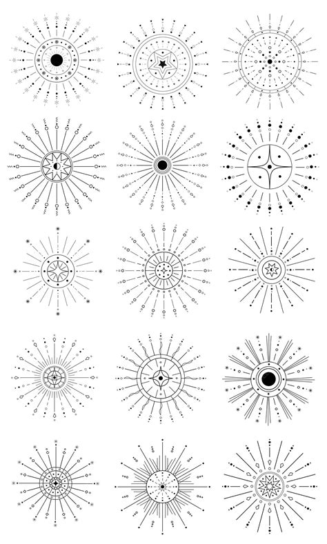 Premium Vector Aesthetic Celestial Sun Element Set