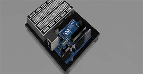 Arduino Uno And 30 Row Breadboard By Stougaard Print Download Free