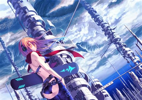 Original Characters Ass Long Hair Science Fiction Women Anime Girls