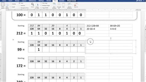 Binary Conversion Worksheet