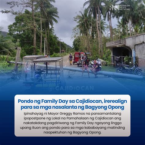 Ipinahayag Ni Mayor Greggy Ramos Na Romblon News Network Facebook