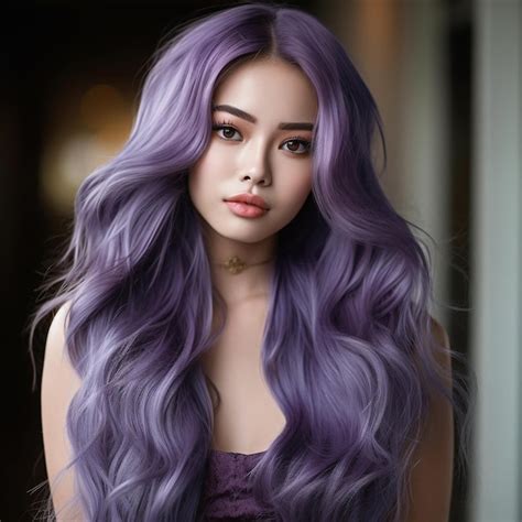 Premium Ai Image A Woman With Purple Hair And A Purple Hair