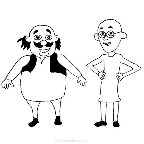 Motu Patlu Coloring Pages Hand Drawing