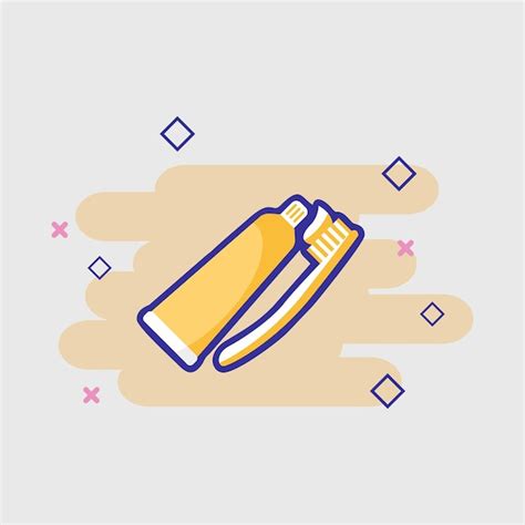 Premium Vector A Yellow And Blue Tube Of Toothpaste On A Gray Background