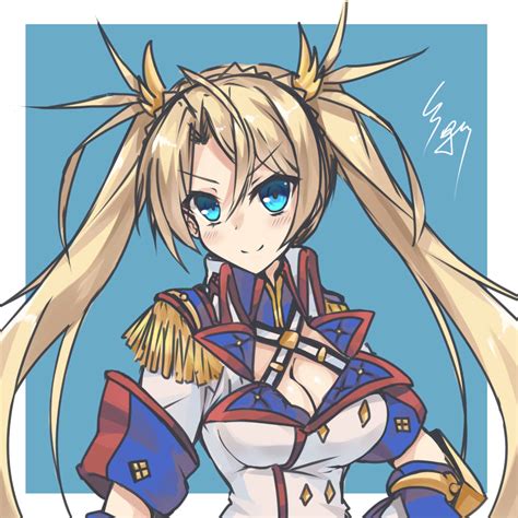 Safebooru 1girl Bangs Blonde Hair Blue Background Blue Eyes