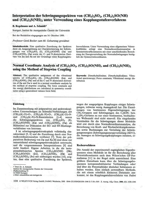 Pdf Normal Coordinate Analysis Of Ch32so2 Ch32sonh And Ch3