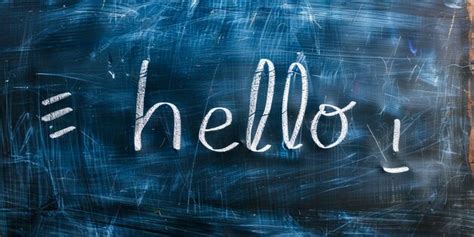 Hello Written In Chalk On A Blackboard Premium Ai Generated Image