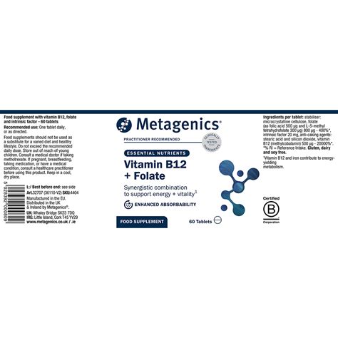 Vitamin B12 Folate High Strength Folic Acid With Vitamin B12