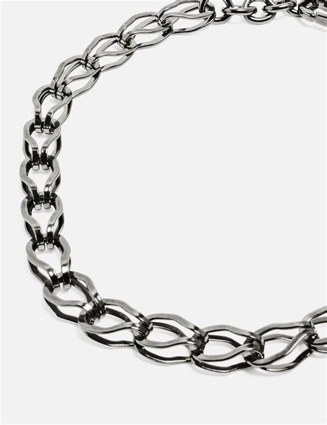 Martine Ali Fox Chain Gunmetal Sleek Silver Tone Chain With Clasp