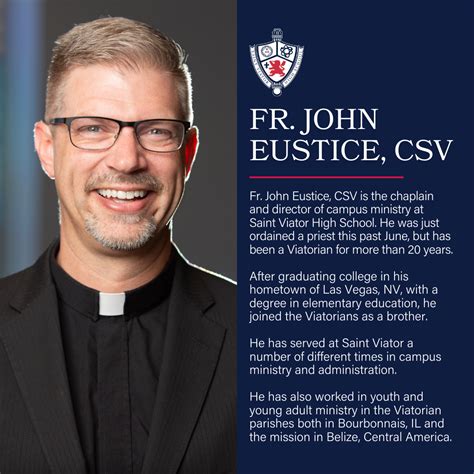Fr John Eustice Csv Coming To Celebrate Mass — St Francis De Sales Catholic Parish