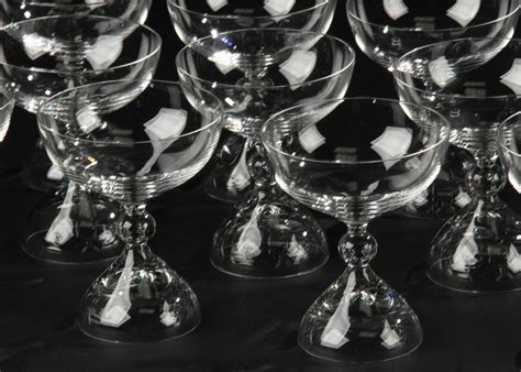 11 Piece Set Crystal Champagne Glasses Rosenthal Magic Flute At