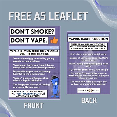 Free Harm Reduction Vaping Leaflet A5 Landed