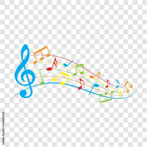 Colorful Music Notes Isolated Vector Illustration Stock Vector