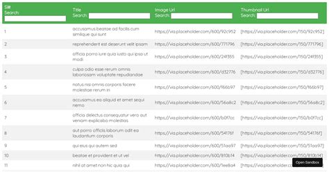 Data Table Forked Codesandbox