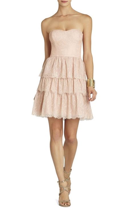 Bcbgmaxazria Lilah Tiered Lace Strapless Dress Bcbg Strapless Dress Strapless Dress Cocktail
