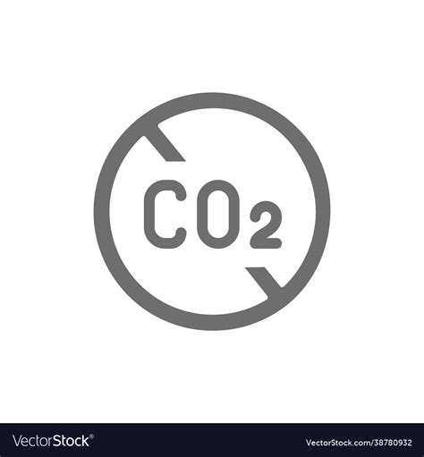 No Carbon Emissions Co2 Sign Gray Icon Royalty Free Vector