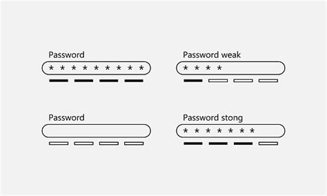 Password Weakand Strong Interface Security Bar Safety Requirement Form Template For Website