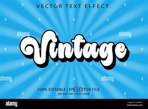 Vintage Title Background Editable Text Effect 3d Text Template Stock