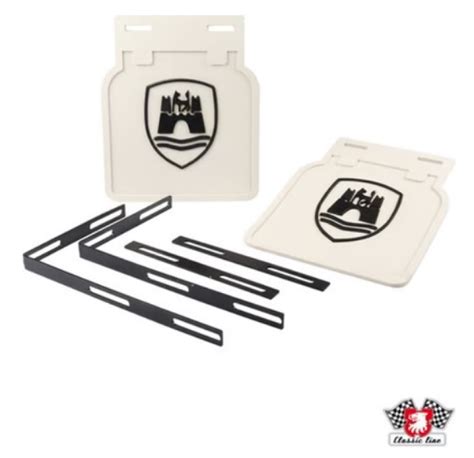 Vw Beetle Wolfsburg Logo Mud Flaps Cream White With Black Logo Cool