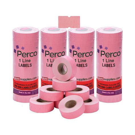 Buy Perco 1 Line Pink Labels 4 Sleeve 32rolls 32 000 Blank Pricing