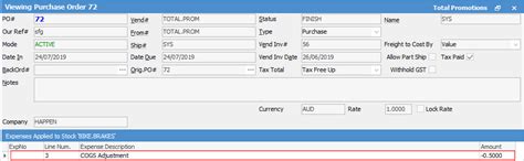 Add A Stock Adjustment