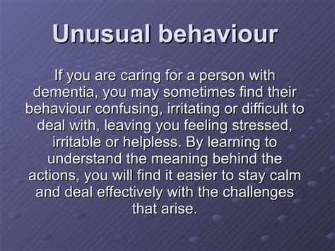 Unusual Behaviour Ppt
