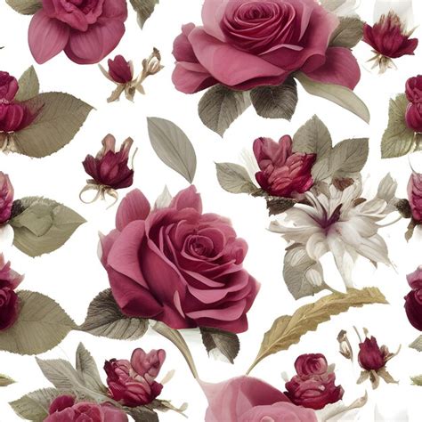 Flower Draw Seamless Abstract Pattern Floral Random Background Modern Design Decoration Digital