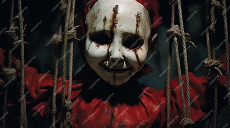 Feche A Boneca Assustadora Com Cordas Foto Grátis