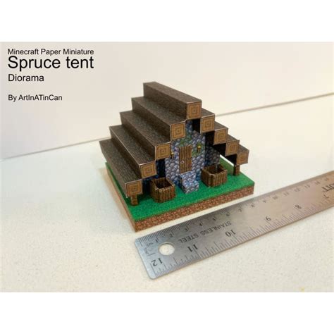 Jual Lembaran Pola Papercraft Minecraft Spruce Tent Pp A26 Shopee Indonesia