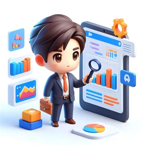 Premium Photo 3d Flat Cute Chibi Icon For Ecommerce Specialist