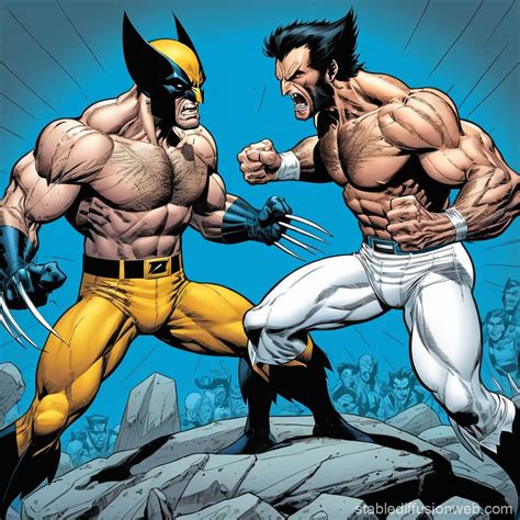 Wolverine In Epic Fight Scene Stable Diffusion Online Wolverine In Epic Fight Scene Stable Diffusion Online