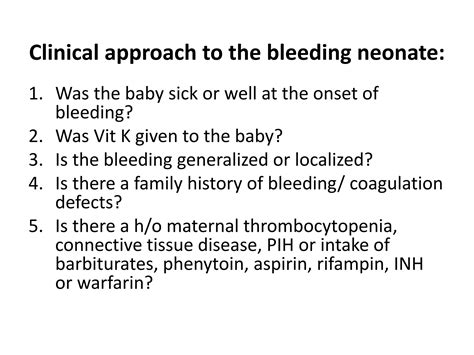 Approach To Bleeding Neonate Siddarth Mahajan Pptx