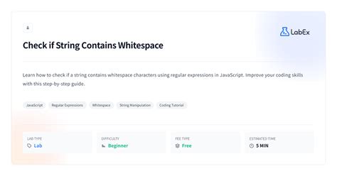 Whitespace Checking In Javascript Regular Expressions Labex