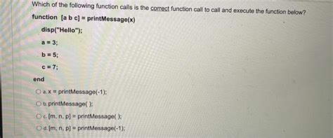 Solved Which Of The Following Function Headers Is The Chegg Com