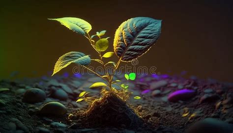 Young Developing Plant In Early Stage Of Growth Ai Generative Stock Illustration Illustration