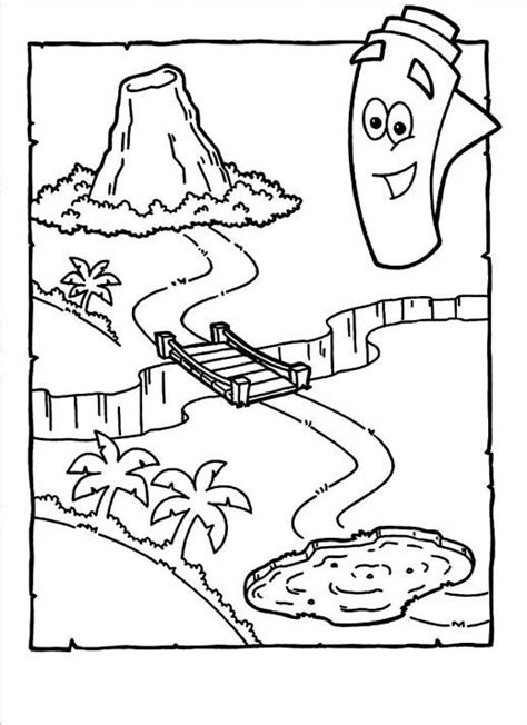Map Dora The Explorer Coloring Pages Printable Cartoon Coloring Sheet