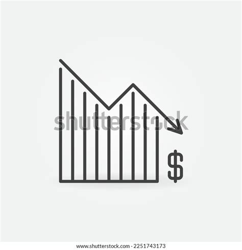Falling Dollar Chart Vector Devaluation Financial Stock Vector Royalty