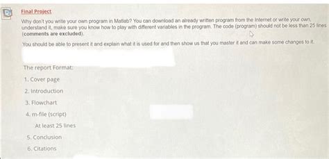 Solved Final Project Why Dont You Write Your Own Program In