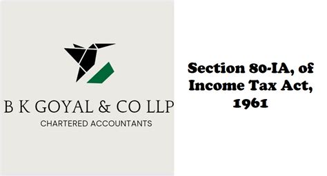 Section 80 Ia Of Income Tax Act 1961