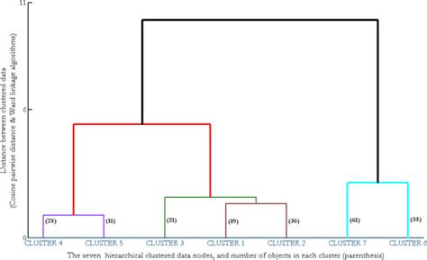 Seven Clustered Data Represented By The Dendrogram This Dendrogram Is