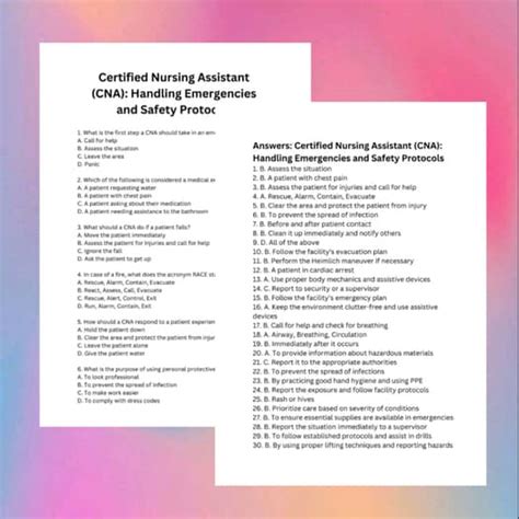 30 Quiz — Certified Nursing Assistant Handling Emergencies X Safety Protocols