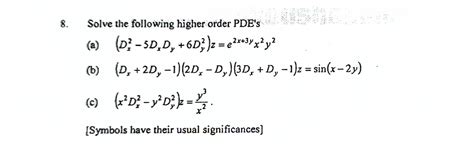 Solved Solve The Following Higher Order PDE S A Chegg