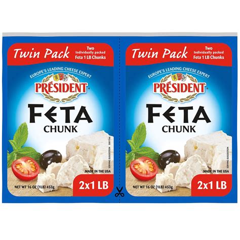 President Feta Chunk Cheese 32 Oz