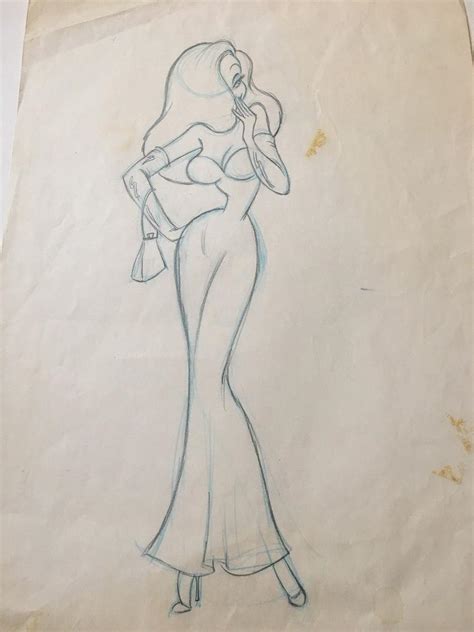 Disney Who Framed Roger Rabbit Original Animation Drawing 1988 Jessica