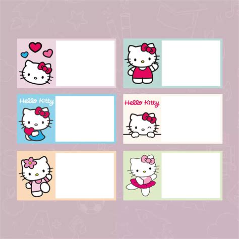 Set Of School Labels With Hello Kitty Design