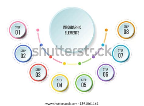 Half Circle Chart Timeline Infographic Templates Stock Vector Royalty