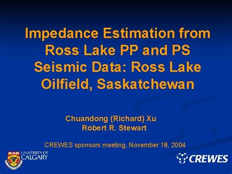 Impedance Estimation From Ross Lake Pp And Ps
