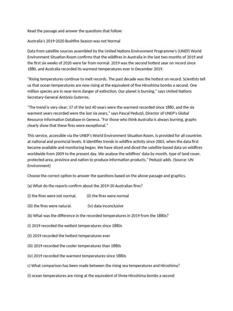 Passge Activity 2 Pdf United Nations Environment Programme Wildfire