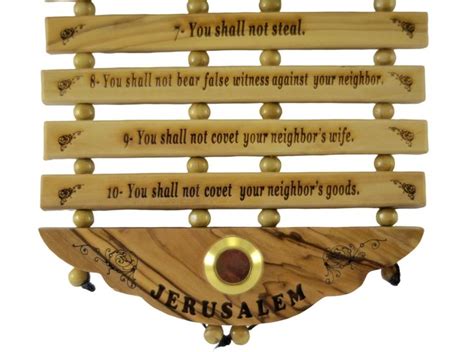 Olive Wood Wall Plaque The Ten Commandments